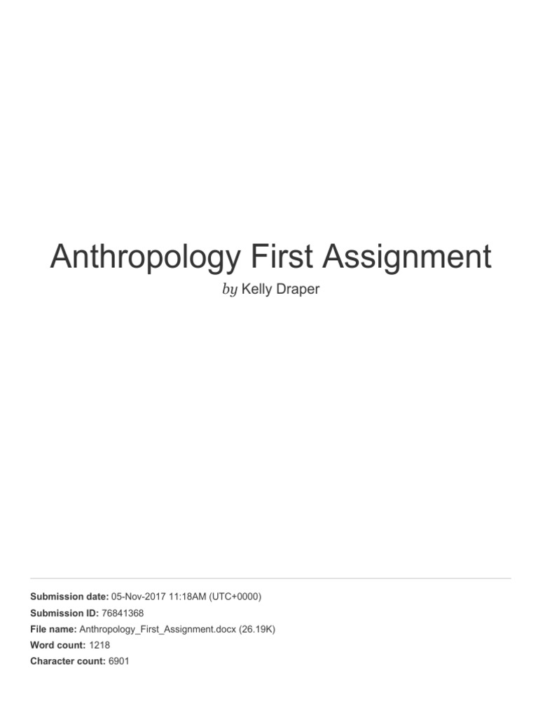Anthropology Assignment 1 Pdf