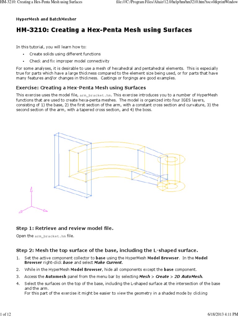 Creating A Hex-Penta Mesh Using Surfaces | PDF | Button (Computing ...
