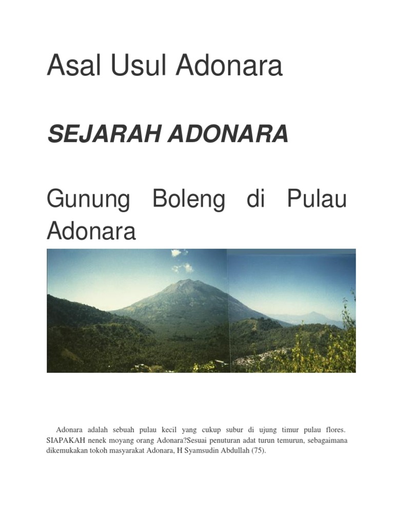 Sejarah dan Asal Usul Adonara | PDF