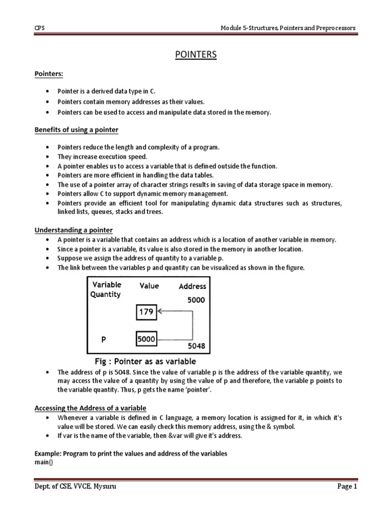 Pointers | PDF | Pointer (Computer Programming) | Integer (Computer ...