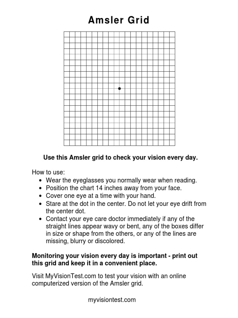 Amsler Grid | PDF | Self-Improvement | Wellness