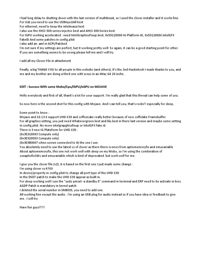 Tutorial h370 Hackintosh | PDF | Computer Architecture | Computer Hardware