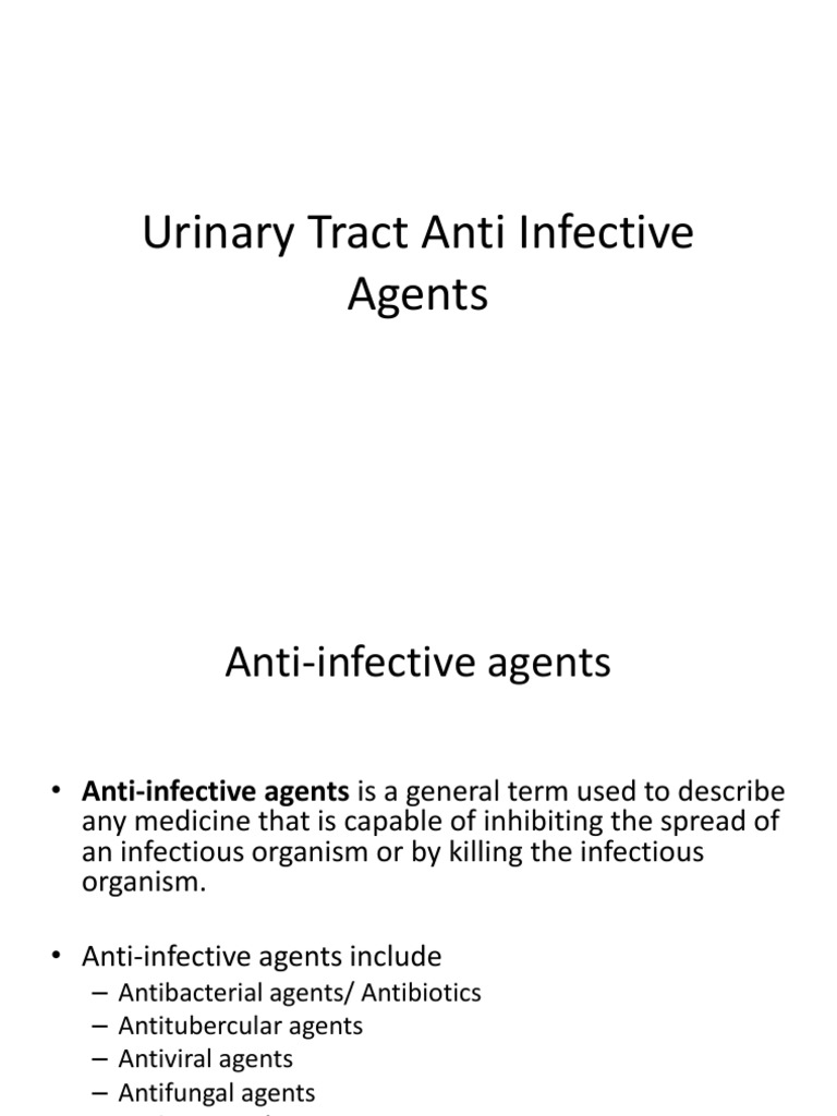 Urinary Tract Anti Infective Agents | PDF | Urinary Tract Infection ...