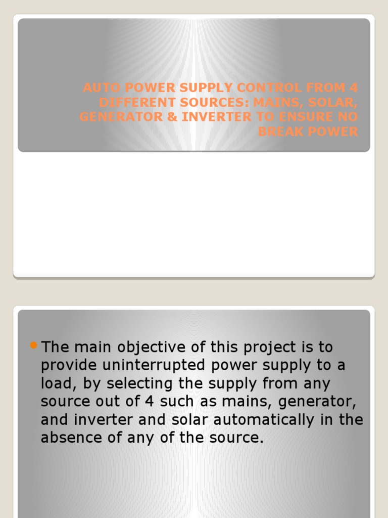 Auto Power Supply Control From 4 Different Sources | PDF | Power ...