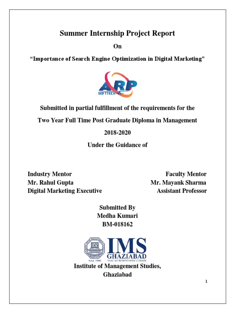 Summer Internship Project Report - Medha PDF | PDF | Search Engine ...