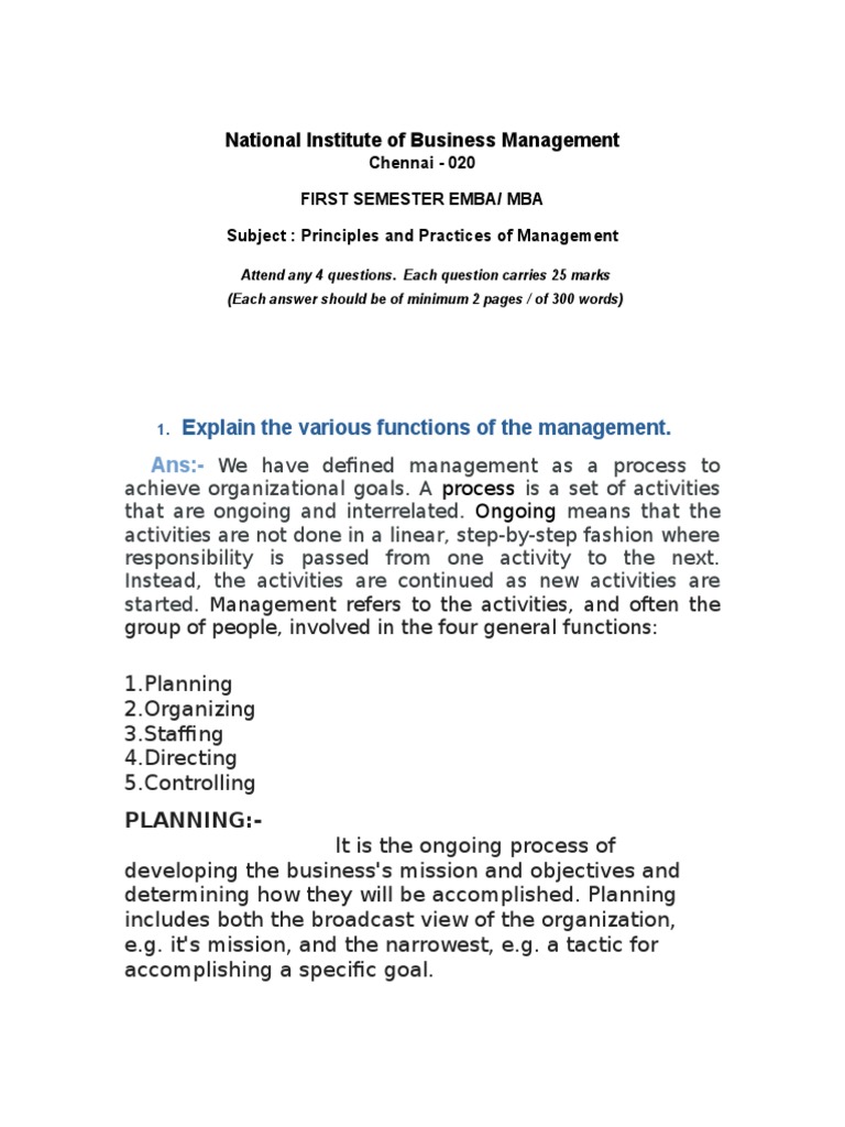 Principles of Management Overview | PDF | Goal | Leadership