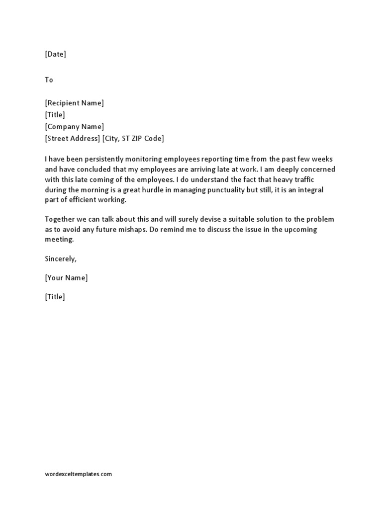 Advice Letter To Be Punctual | PDF