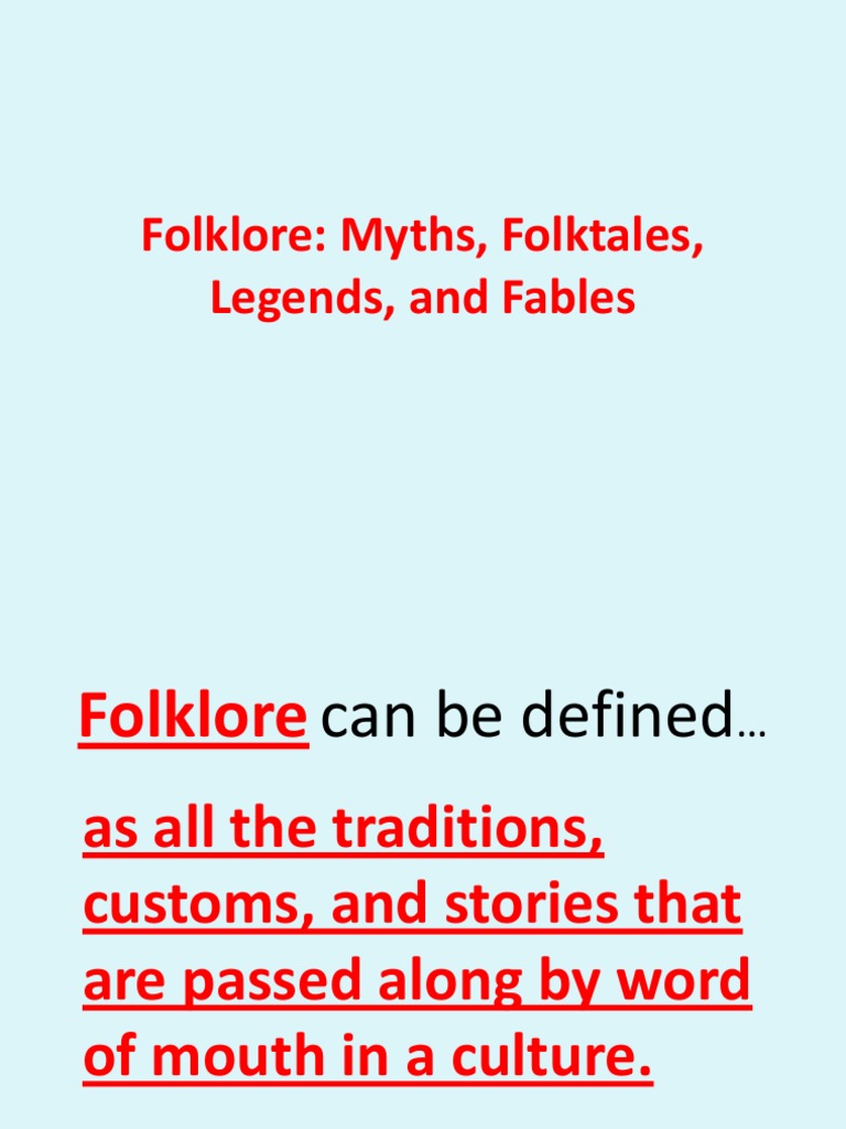 Myths, Legends and Folktales Explained | PDF | Folklore | Fairy Tales