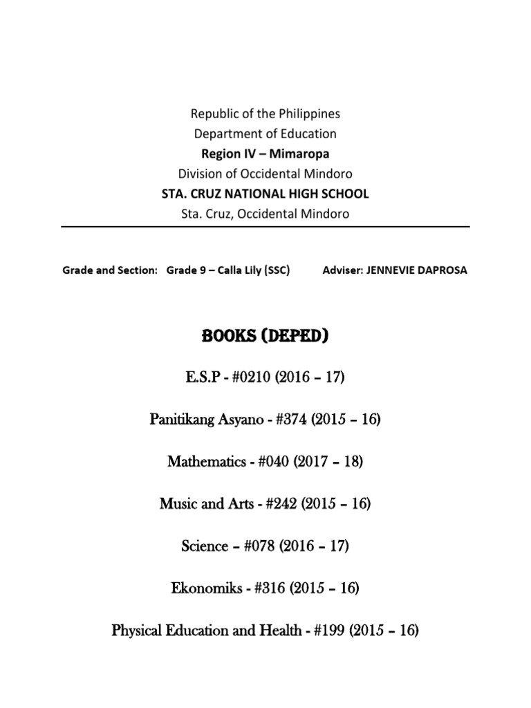 Books (Deped) | PDF