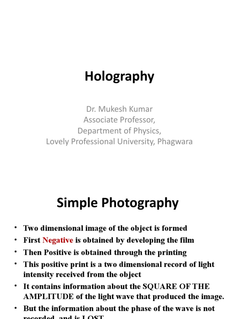 Holography: 3D Imaging Explained | PDF | Holography | Light