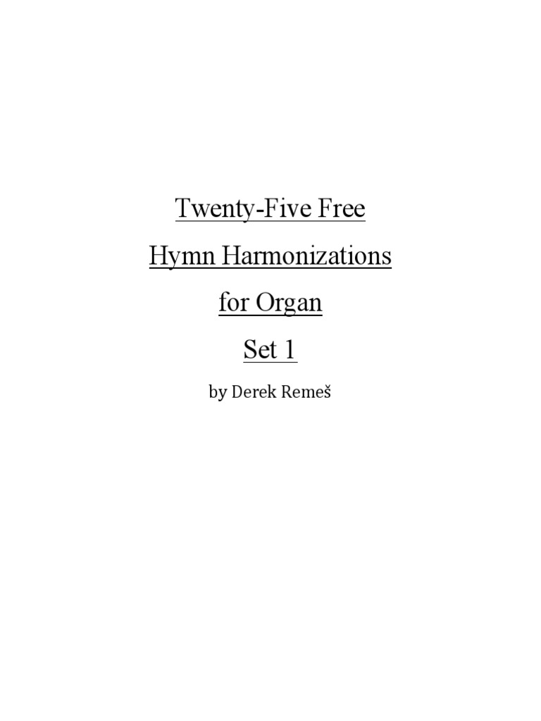 Twenty-Five Free Hymn Harmonizations For Organ Set 1 | PDF