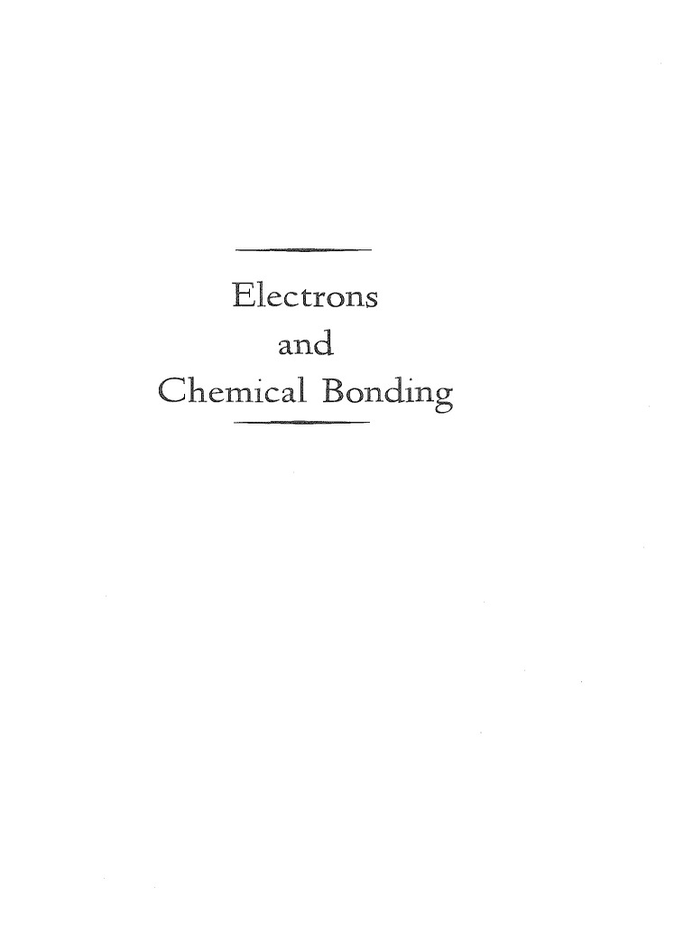 Electrons Chemical Bonding PDF | PDF | Atomic Orbital | Electron ...