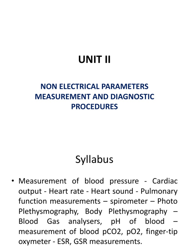 UNIT II Blood Pressure Measurement | PDF | Blood Pressure | Vein
