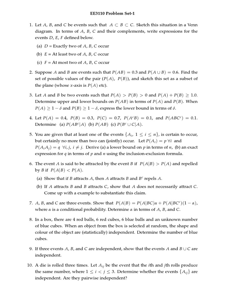 Probset 1 PDF | PDF | Teaching Mathematics | Mathematical Analysis
