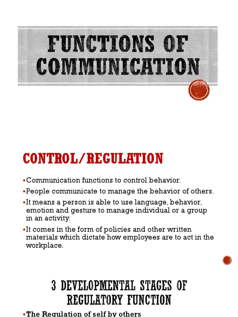 Functions of Comm | PDF | Communication | Information