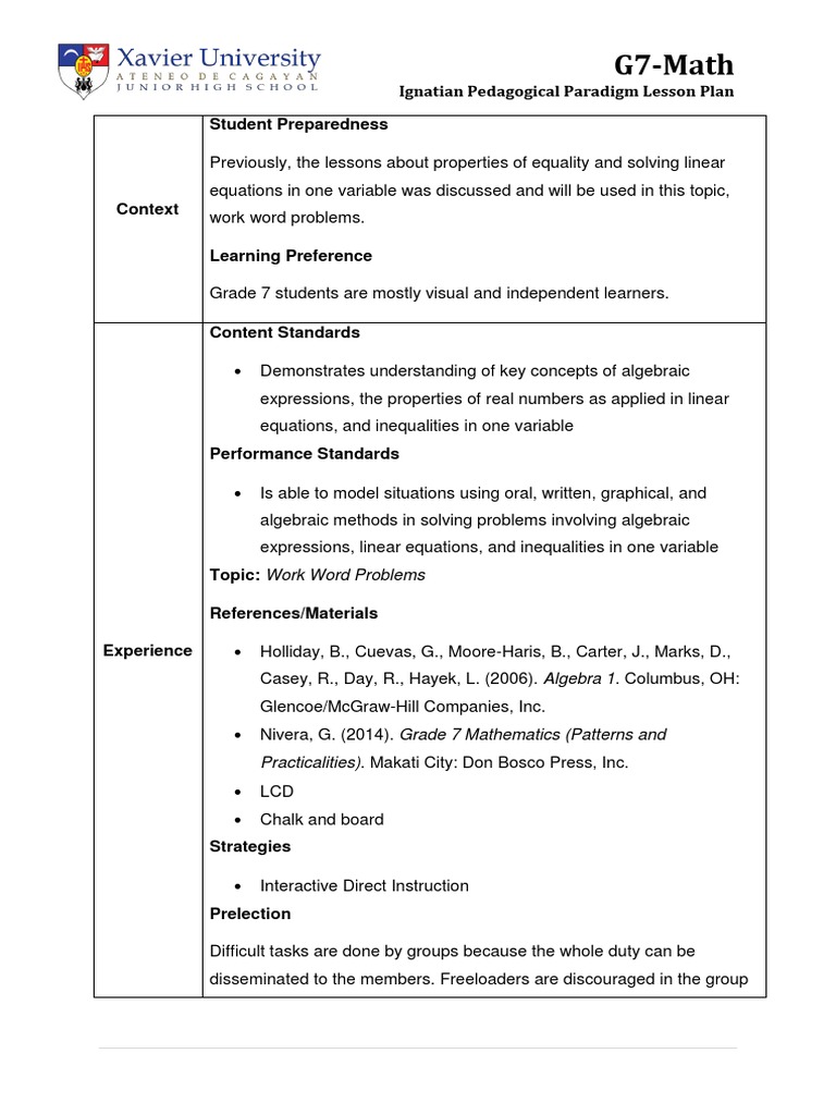 Revised Ipp | PDF | Equations | Lesson Plan