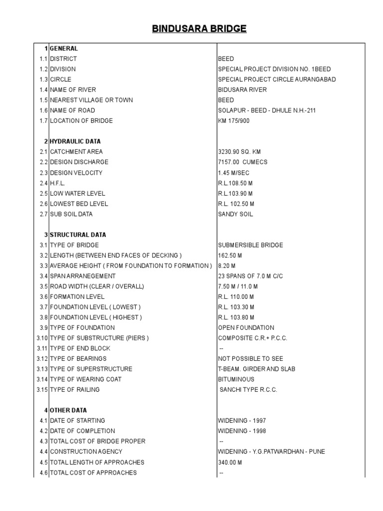 Bridge Information | Download Free PDF | Economic Sectors | Civil ...