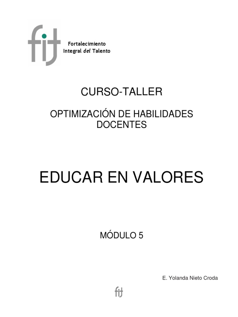 M5. Educar en Valores | PDF | Verdad | Vida