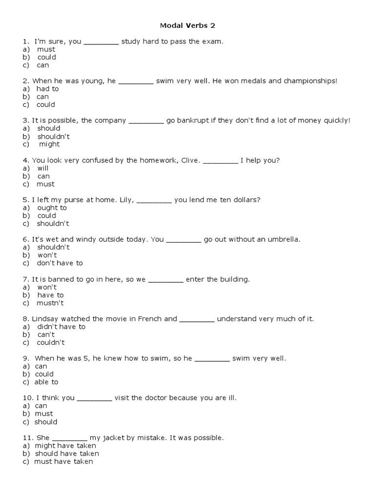 Modal Verbs 2 | PDF