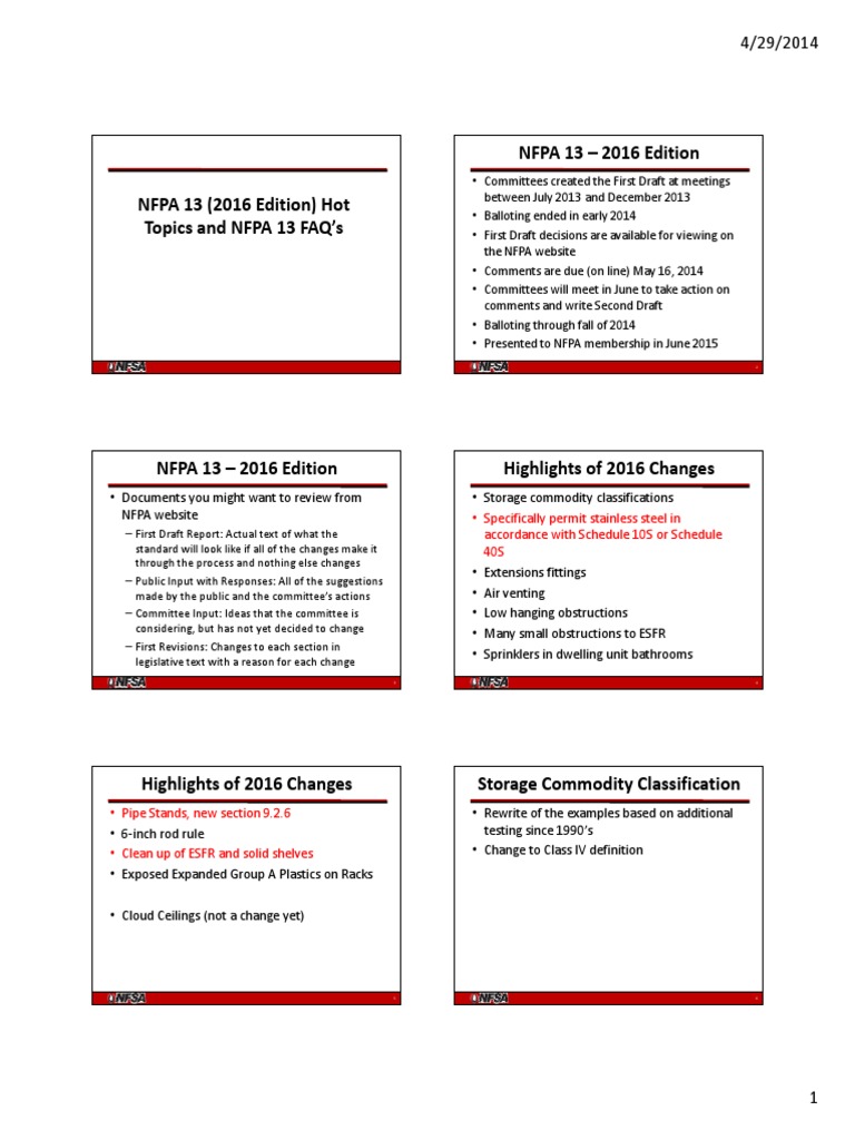 NFPA 13 - 2016 Edition: - Specifically Permit Stainless Steel in ...
