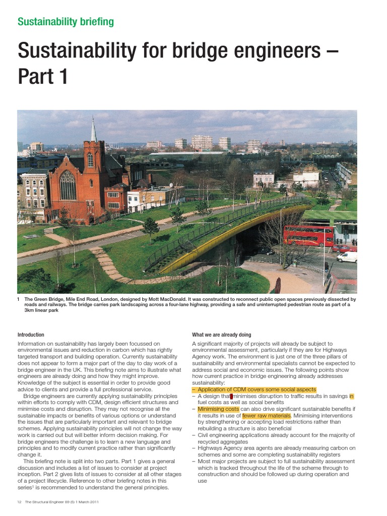 2011 - IStructE - BridgeSustainability PDF | PDF | Life Cycle ...