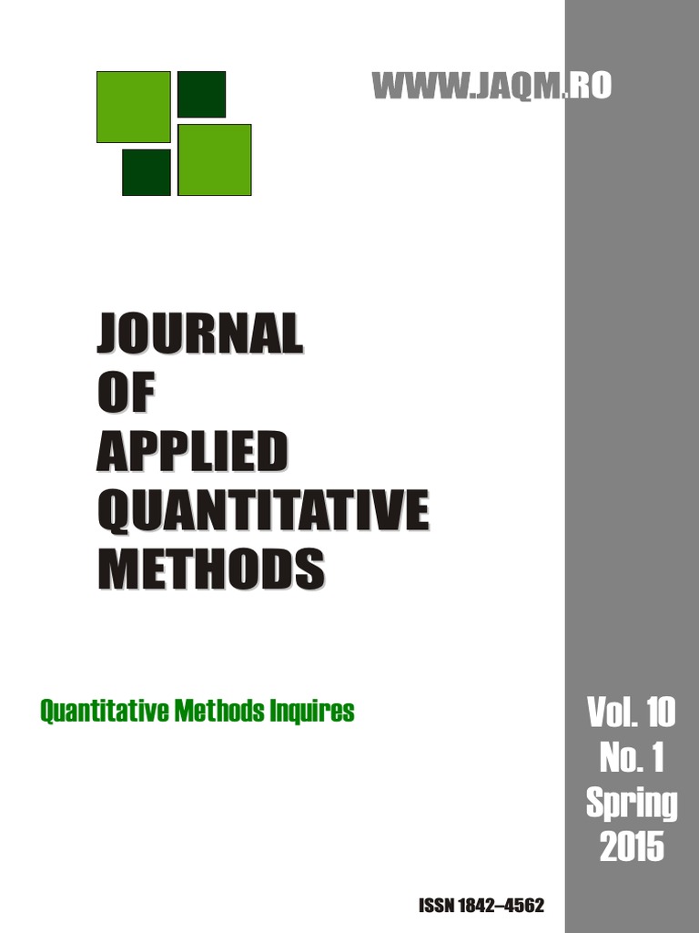 Journal of Applied Quantitative Methods | PDF | Multilevel Model | Gini ...