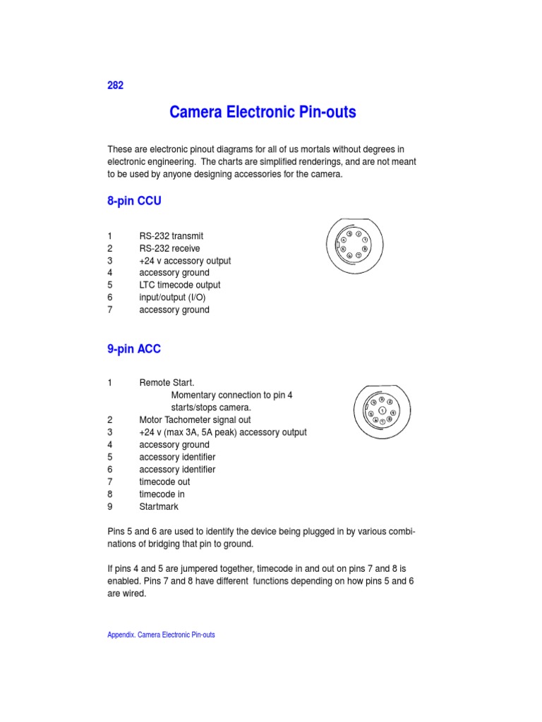 Camera Electronic Pin-Outs | PDF | Ac Power Plugs And Sockets ...