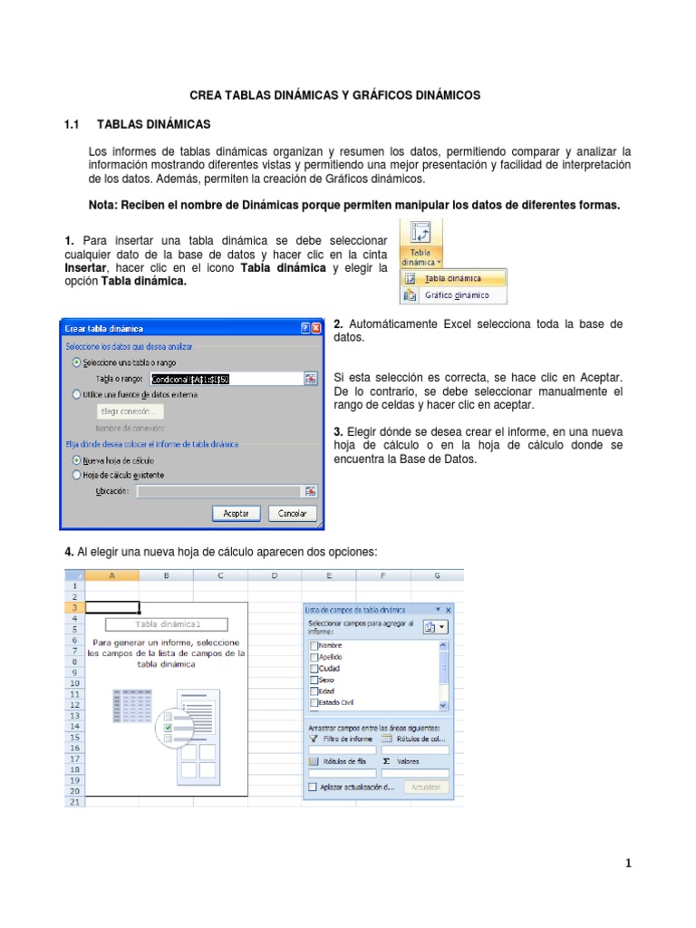 Tablas Dinamicas | PDF | Tabla (base de datos) | Hoja de cálculo