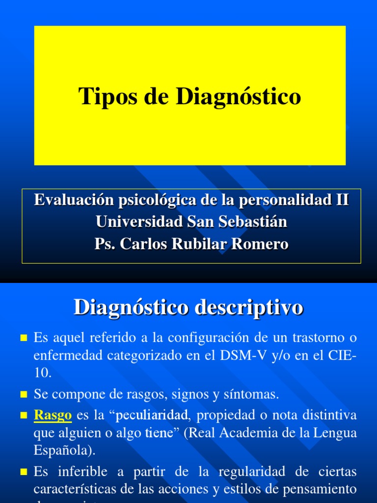 Tipos de Diagnostico 2018 | PDF | Neurosis | Manual Diagnóstico y ...