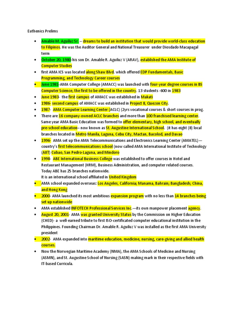 Euthenics Prelims | PDF | Cognition | Educational Stages