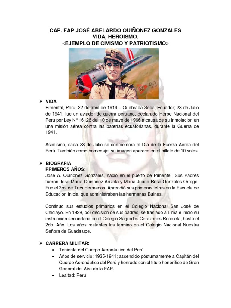 Biografía de José Abelardo Quiñones | PDF | Militar | Ciencia militar