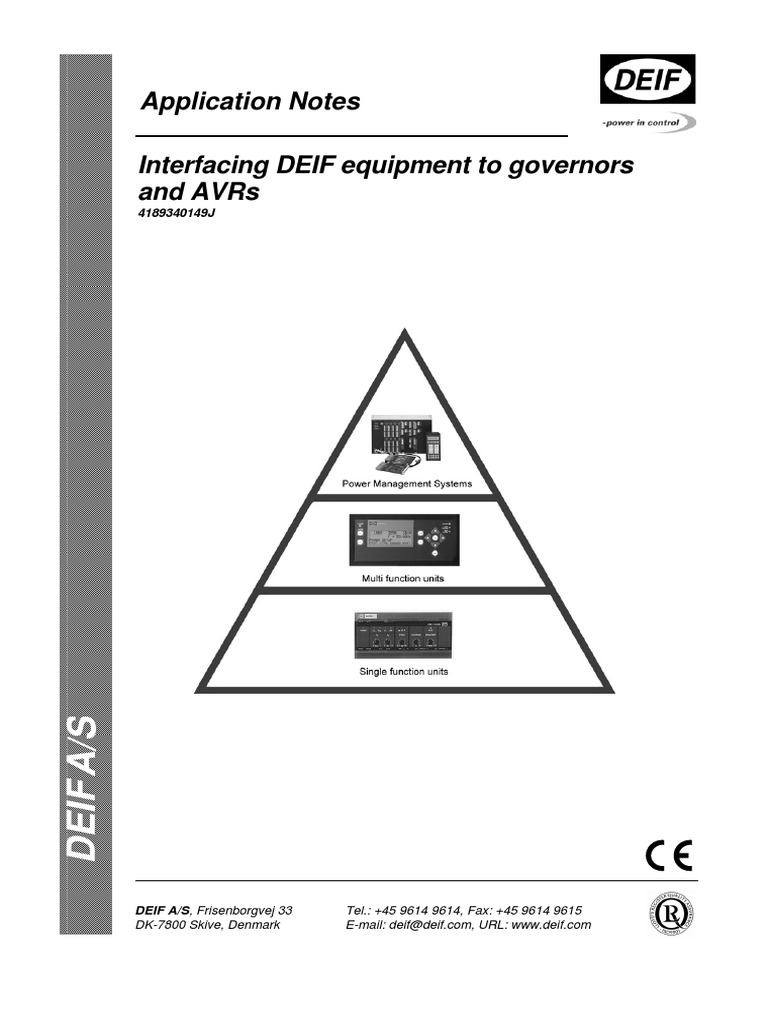 Interfacing Deif A.V.R y Speed Control | PDF | Electric Generator ...