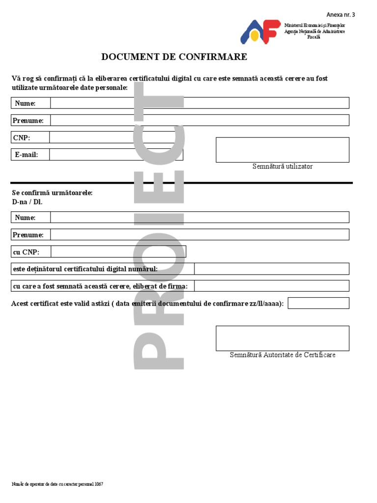 Anexa 3 Confirmare PDF | PDF