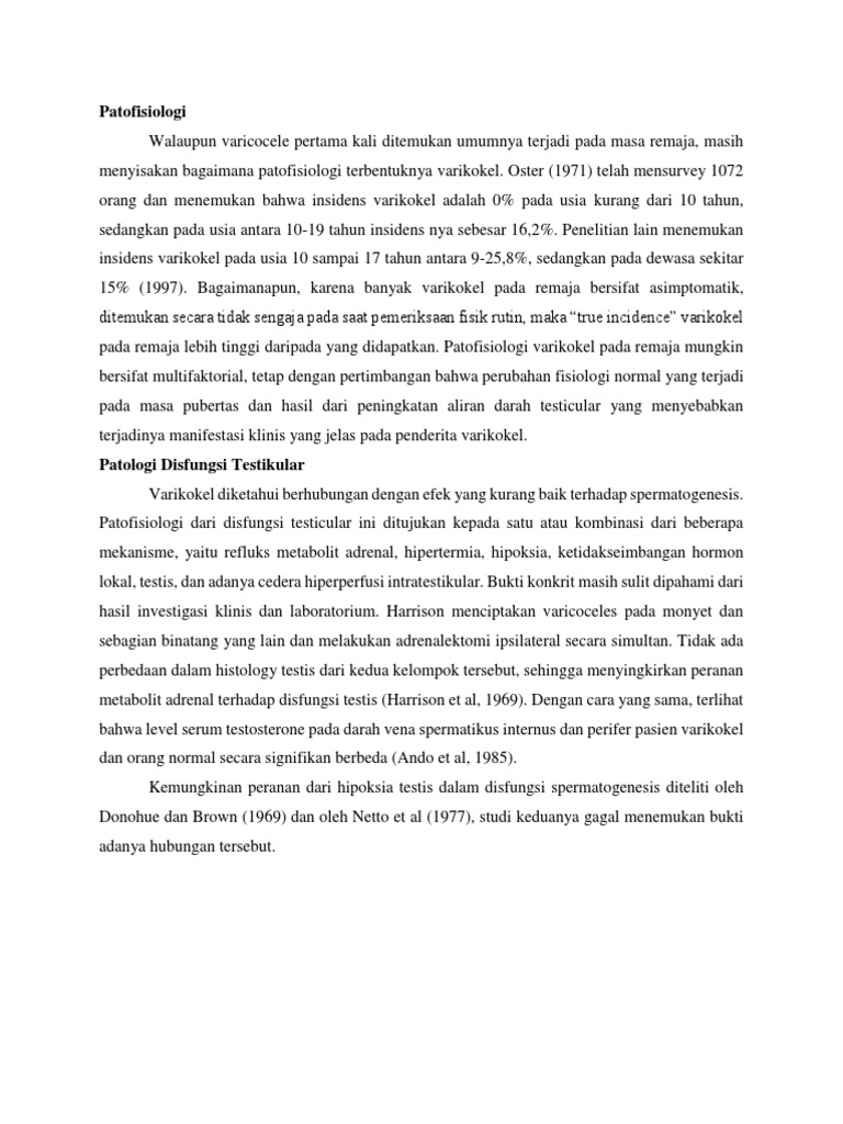 Patofisiologi Varikokel | PDF