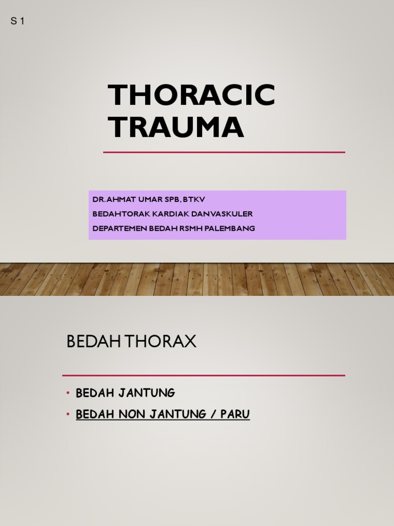 IT 4 Thoracic Trauma | PDF | Thorax | Injury