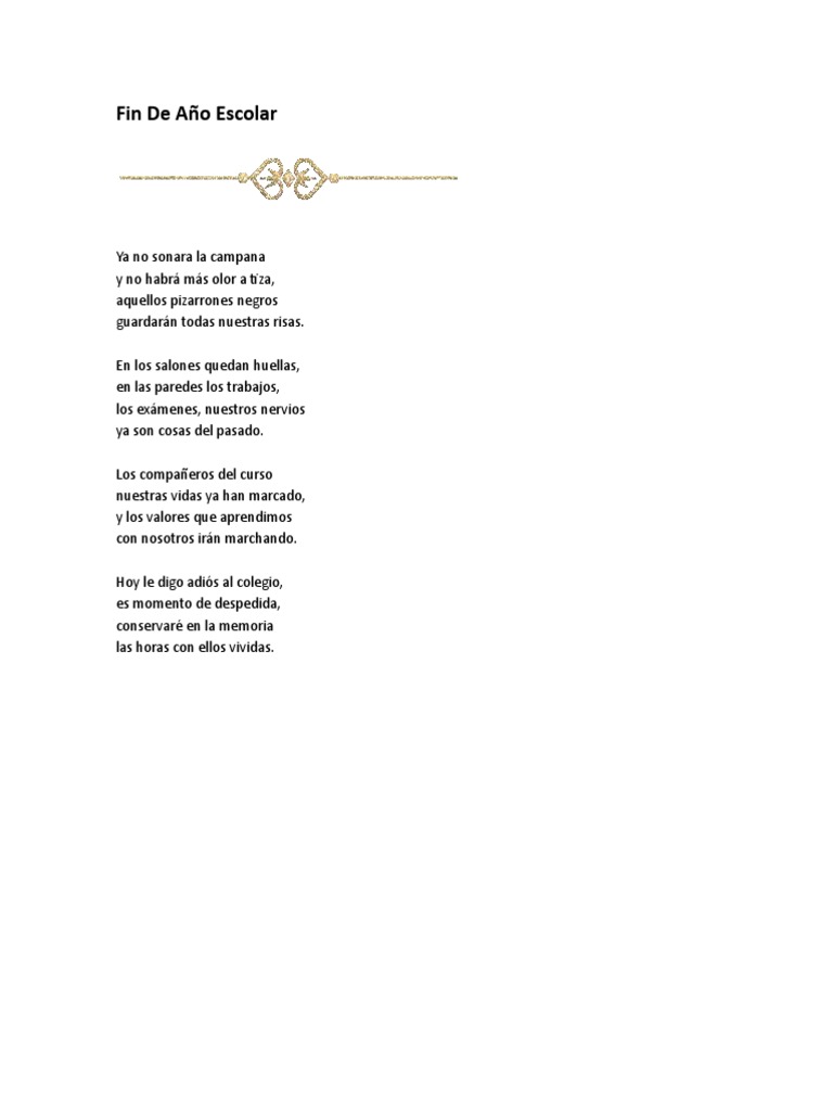 Fin de Año Escolar | PDF