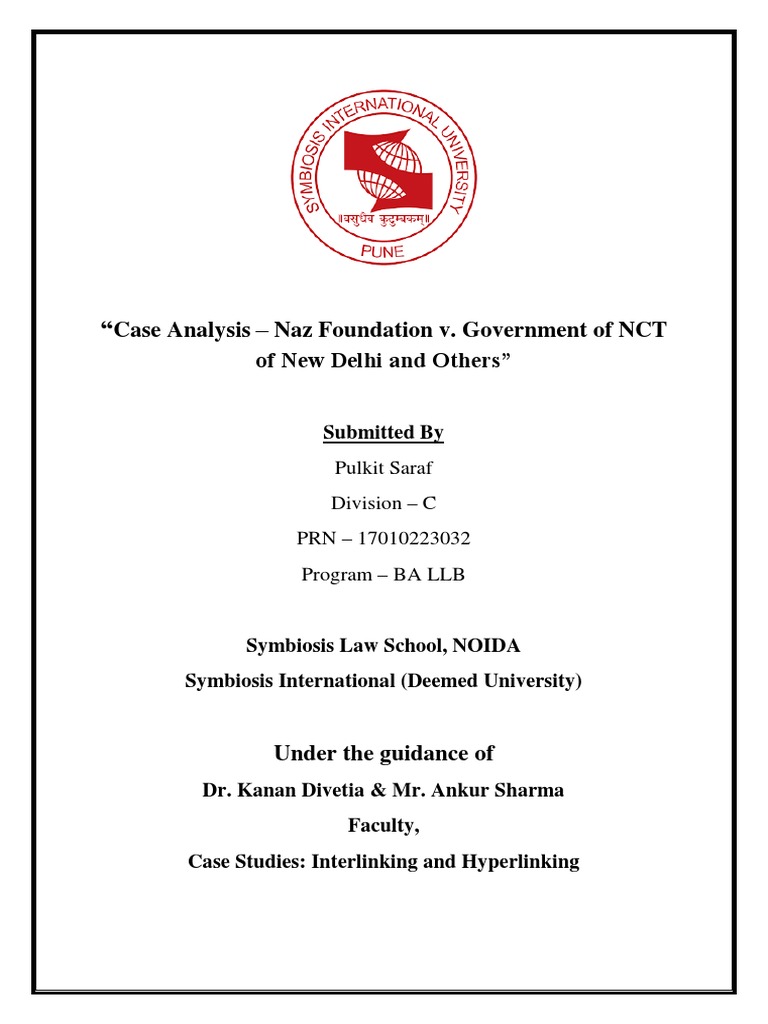 A Case Analysis of the Landmark Judgement in Naz Foundation v ...