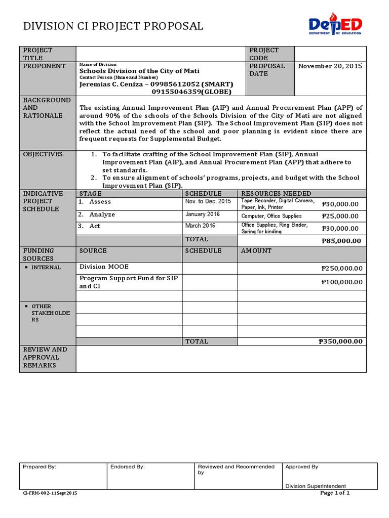 Division C I Project Proposal | PDF | Business