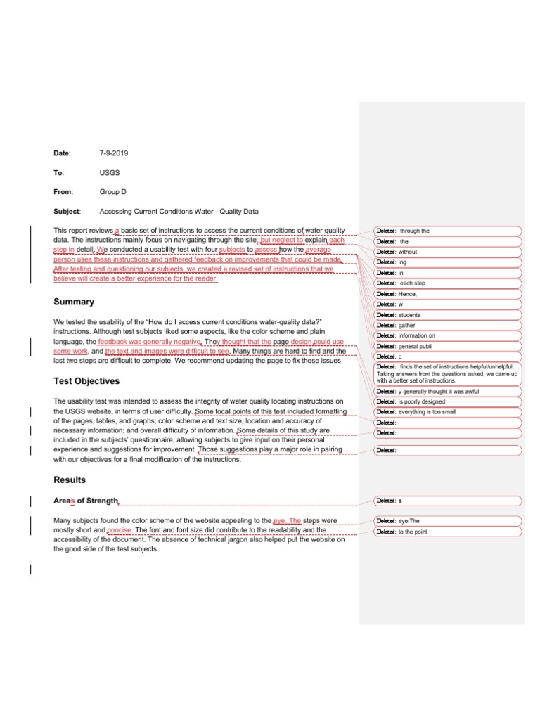 Memo - Track Changes | PDF | Usability | Web Page