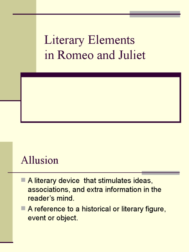 Literary Elements Romeo and Juliet | PDF | Romeo And Juliet ...
