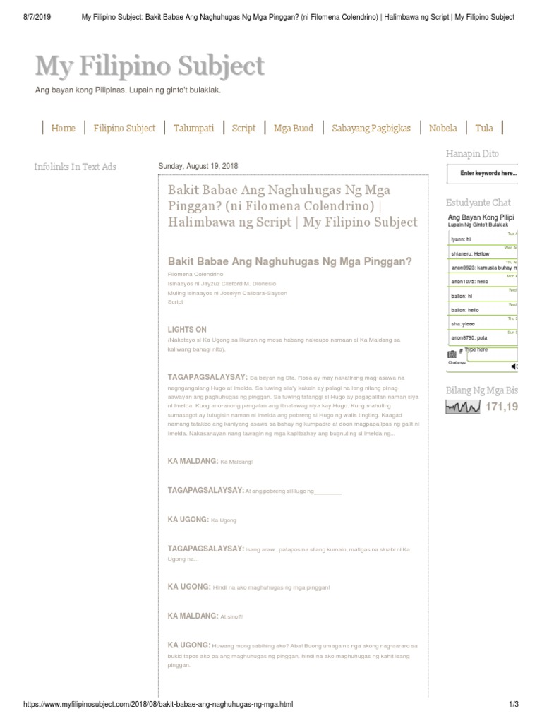 My Filipino Subject - Bakit Babae Ang Naghuhugas NG Mga Pinggan - (Ni ...