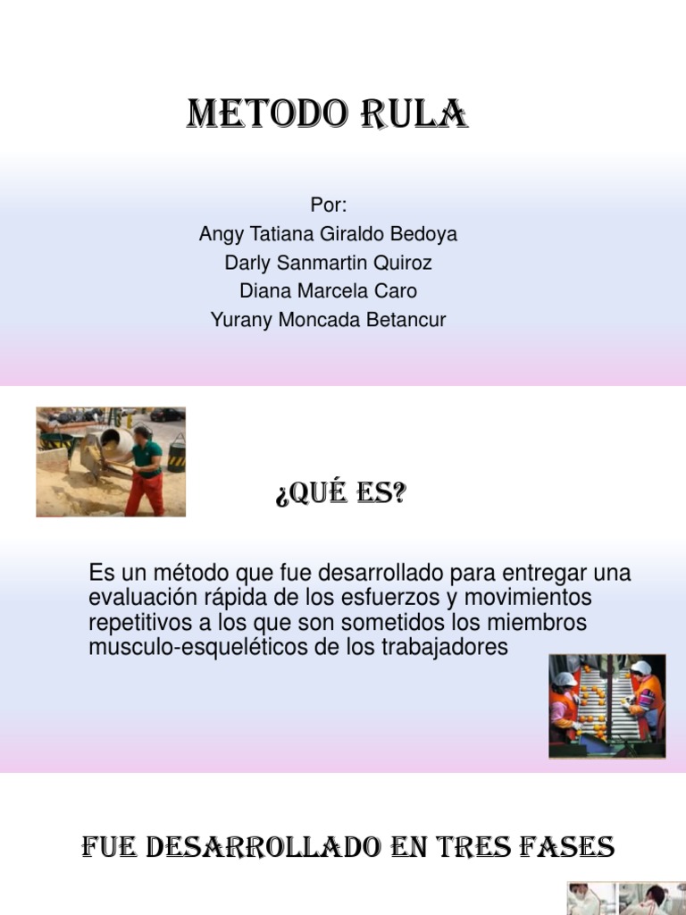 Diapositiva Metodo Rula | PDF | Codo | Naturaleza
