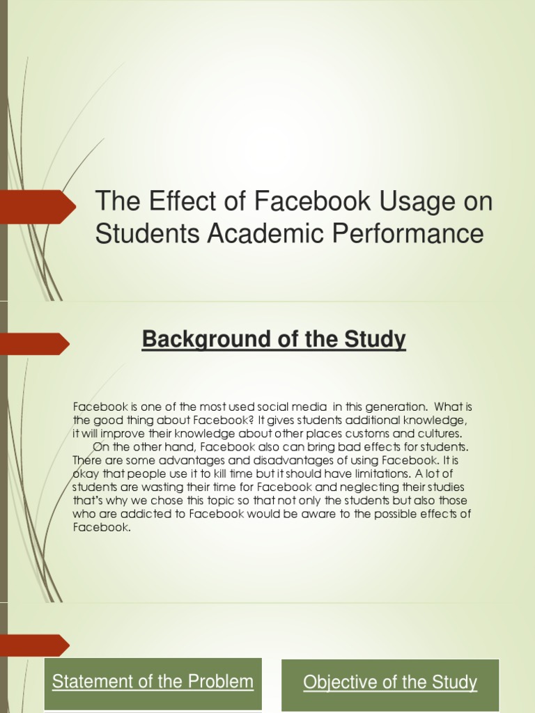 The Effect of Facebook Usage On Students Academic2 | PDF | Facebook ...