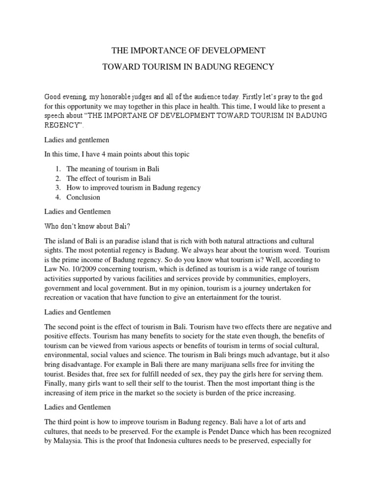 The Importance of Development | PDF | Bali | Tourism