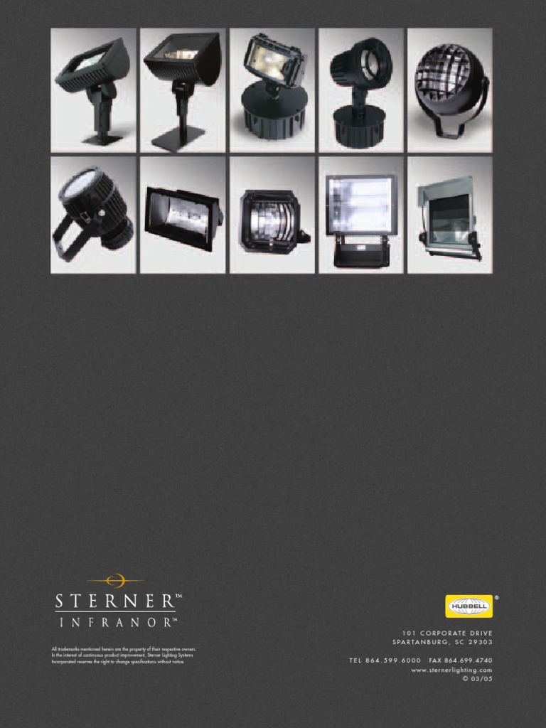 Sterner Infranor Floodlights Overview Brochure 2005 | PDF | Lighting ...