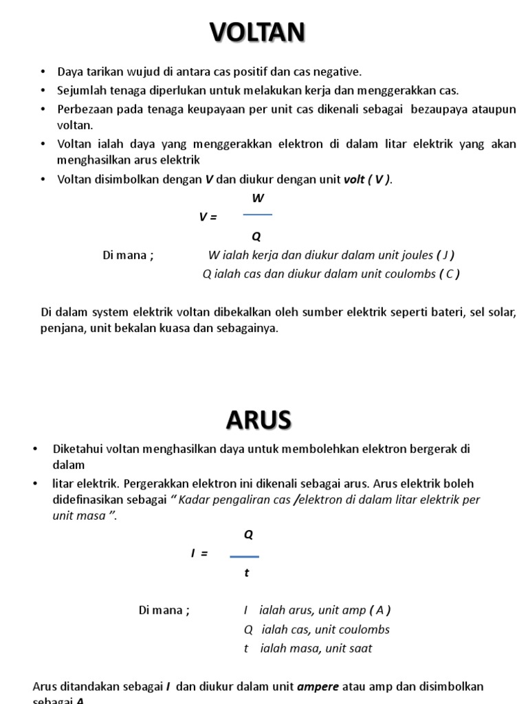 Voltan, Arus & Kuasa | PDF