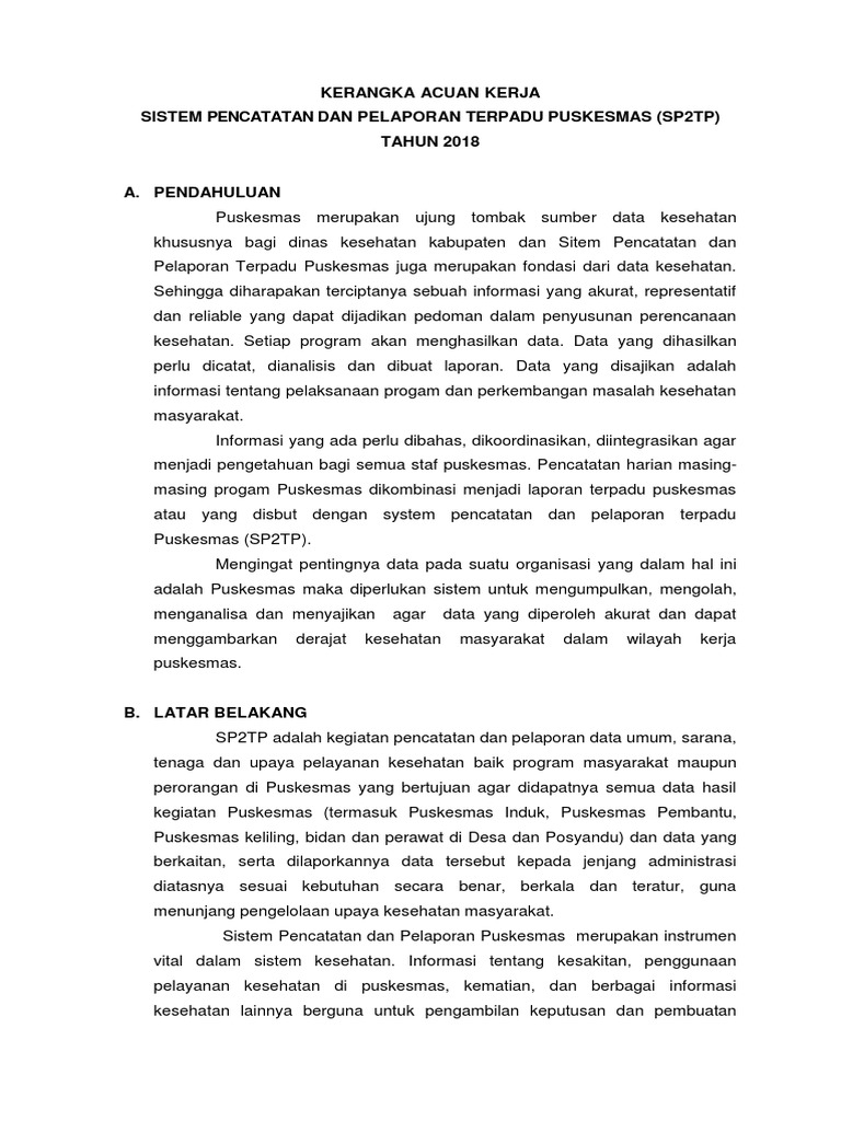 Kak Sp2tp 2018 | PDF