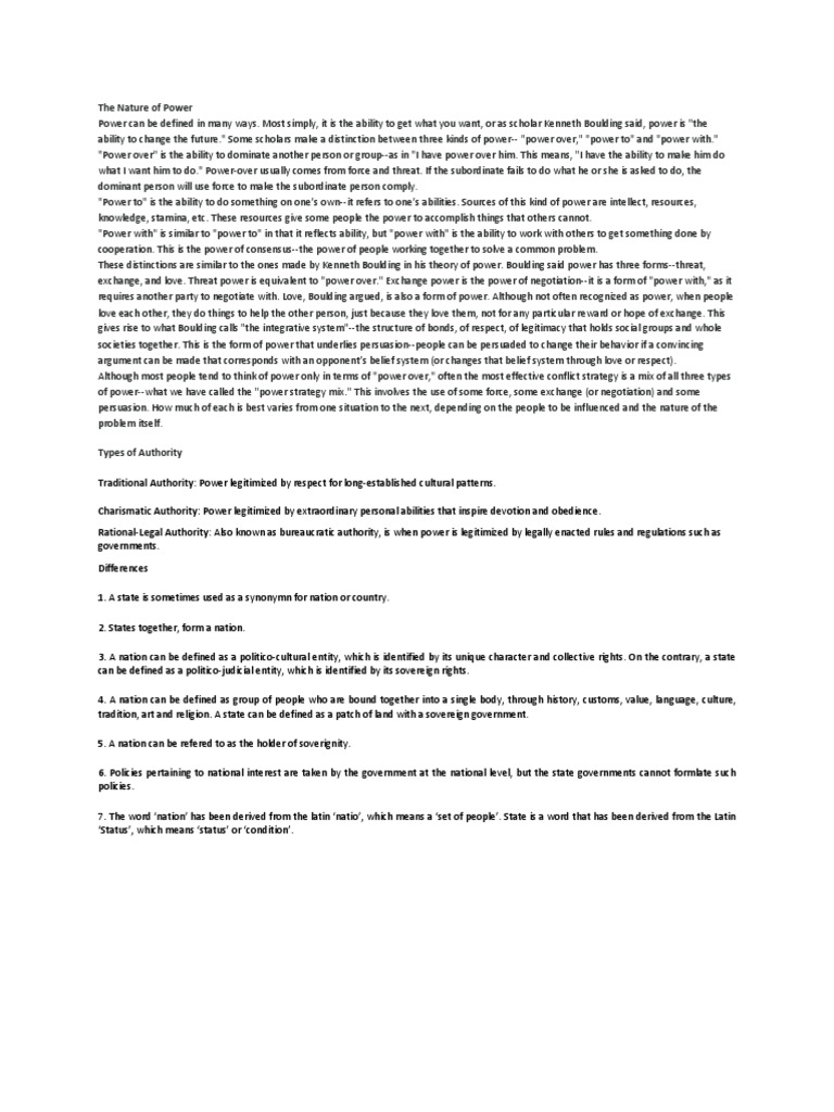 The Nature of Power (C) | PDF | Persuasion | Legitimacy (Political)