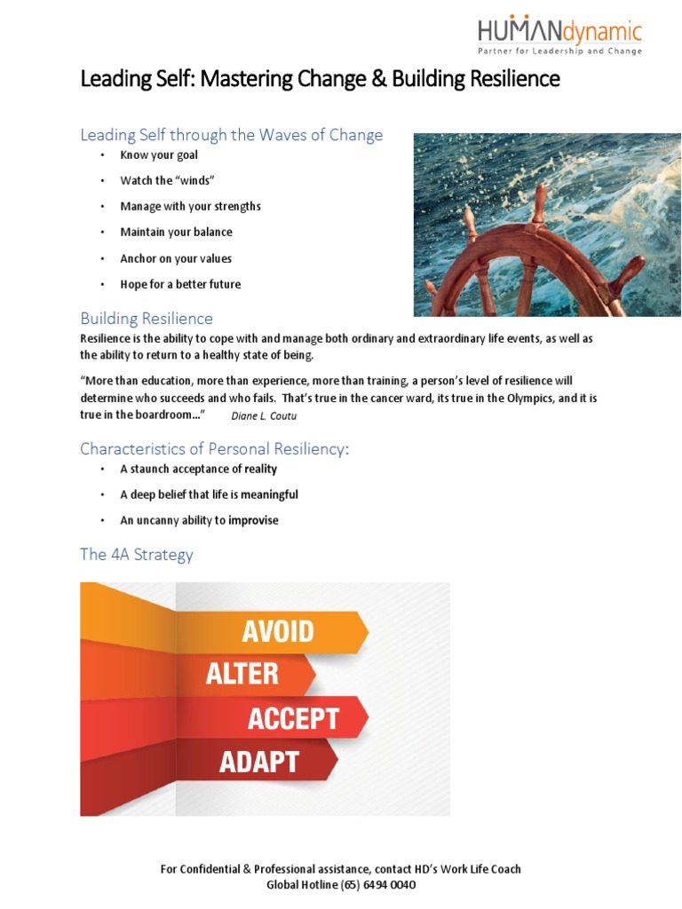 Mastering Change & Building Resilience | PDF | Psychological Resilience ...