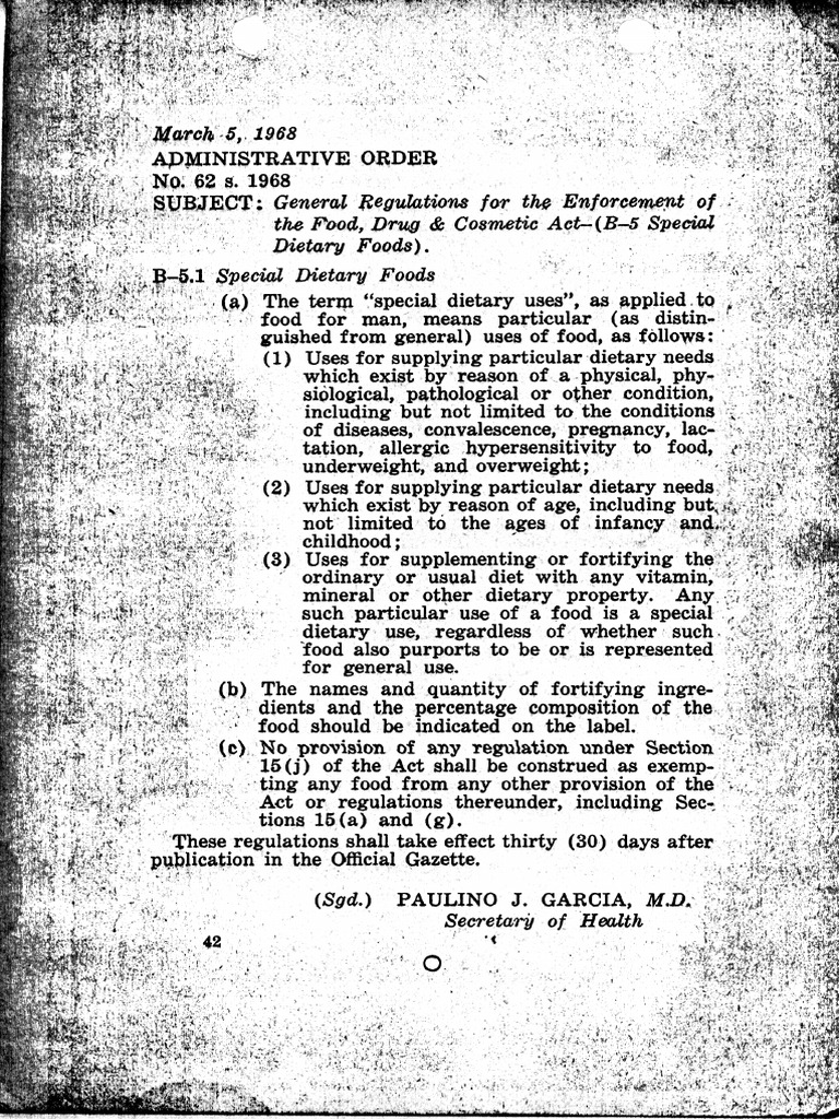 AO 62 S. 1968 - Enforcement of The Food, Drug and Cosmetic Act | PDF ...